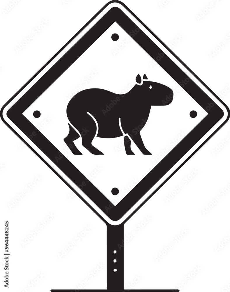 CAPYBARA IN TRAFFIC SIGN FOR GRAPHIC DESIGN AND VECTORS, VECTORIZED ...