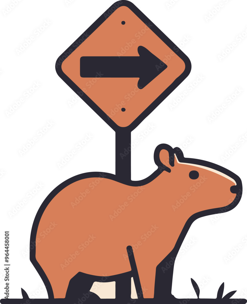 CAPYBARA IN TRAFFIC SIGN FOR GRAPHIC DESIGN AND VECTORS, VECTORIZED ...