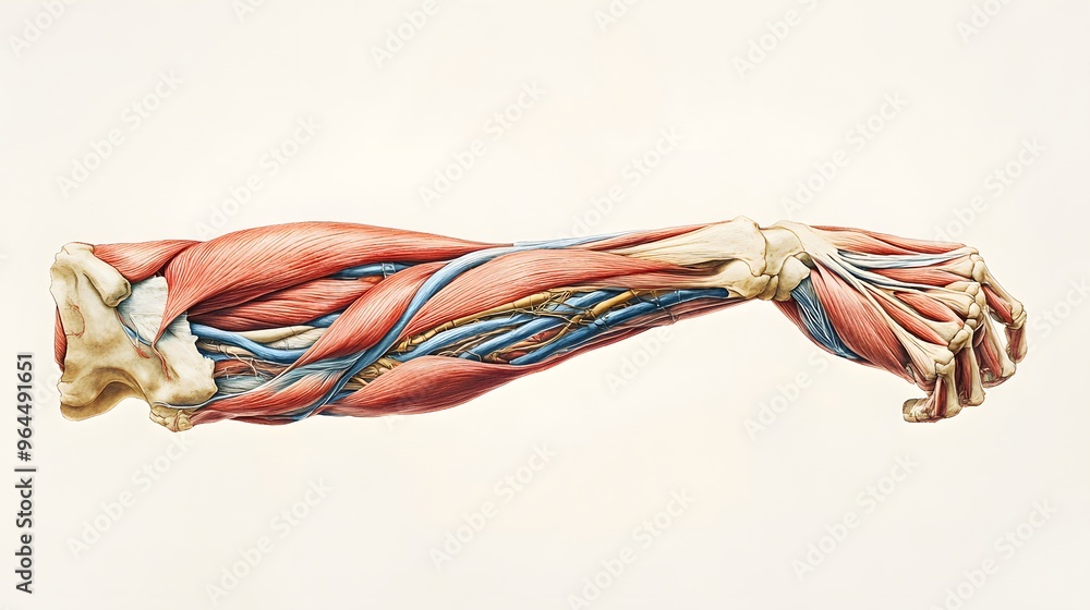 Стоковая иллюстрация «Cross-Section of the Arm Muscles: A cross ...