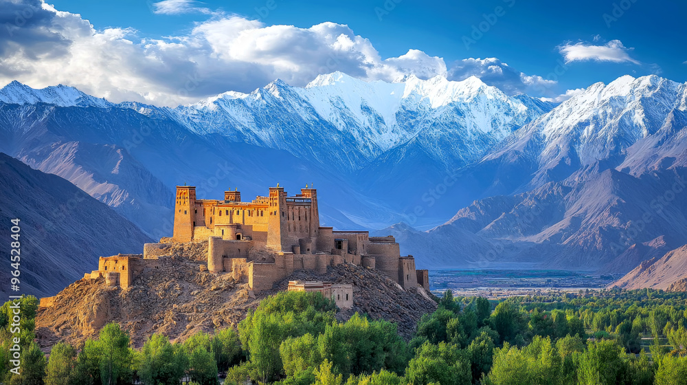 Leh palace, a former royal palace overlooking leh city, ladakh, india ...