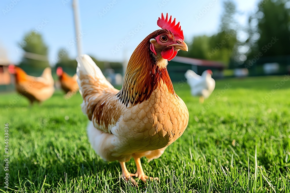 Poultry farm, humane care, ethical farming ensures that birds are ...