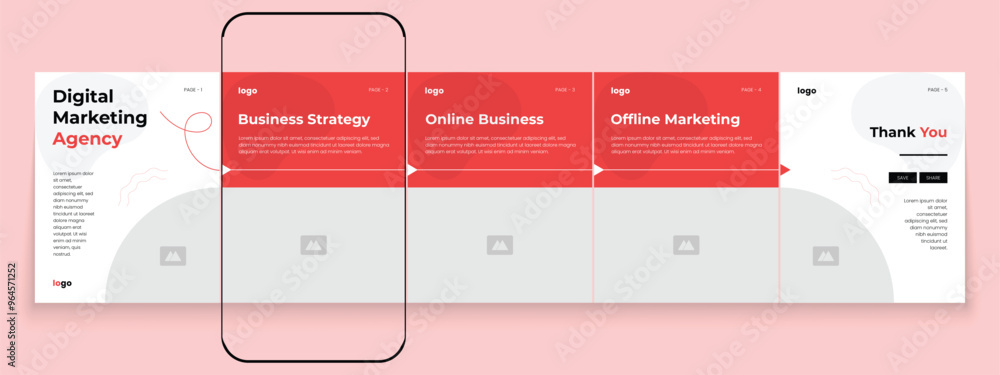 Marketing agency carousel post template pack. Creative social media ...