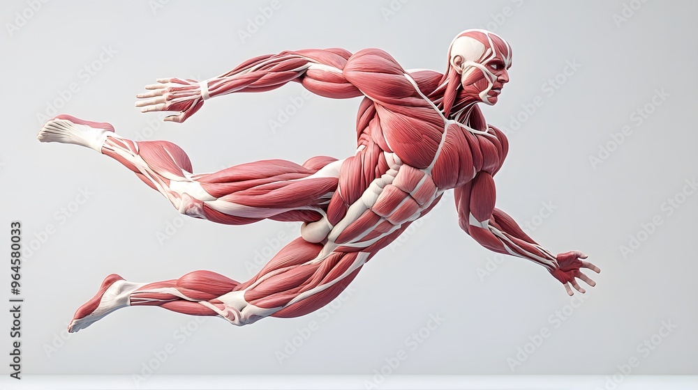 Illustration Stock Muscular System During a Jump: A depiction of the ...