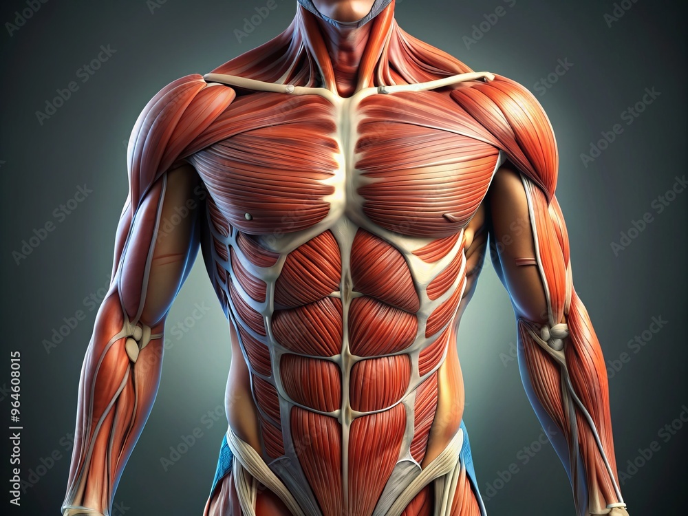 Stock-Illustration „anatomical study of the human torso muscles muscles ...