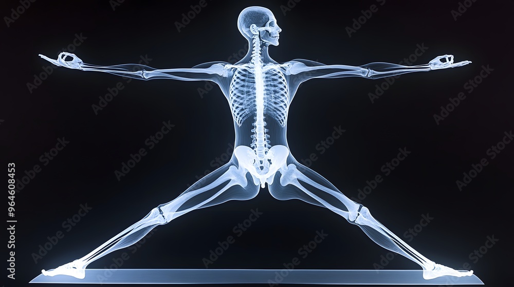 Ilustração do Stock X-Ray of Yoga Pose: An X-ray depiction of a person ...