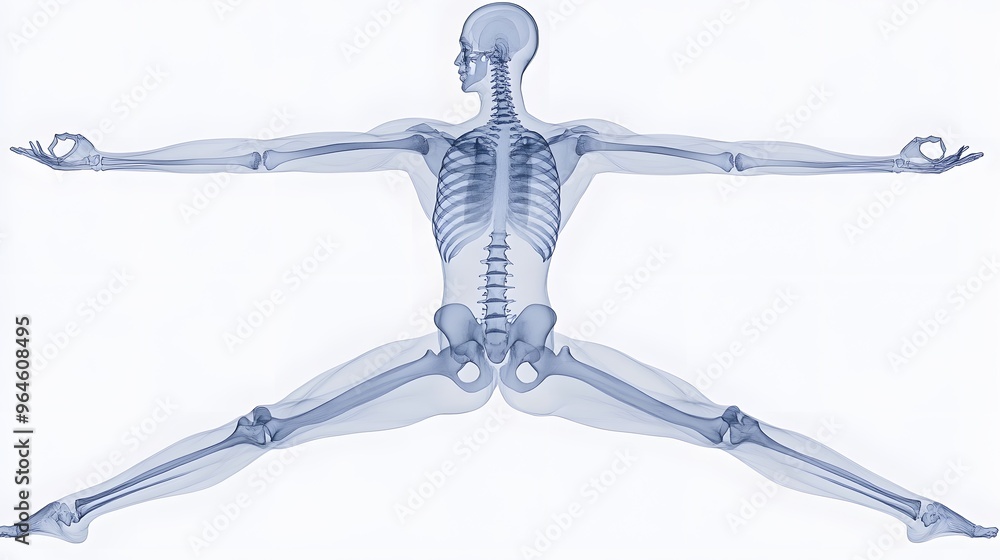 X-Ray of Yoga Pose: An X-ray depiction of a person holding a yoga pose ...