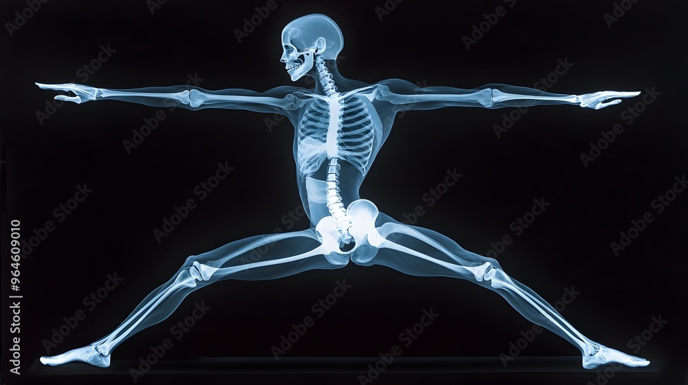X-Ray of Yoga Pose: An X-ray depiction of a person holding a yoga pose ...