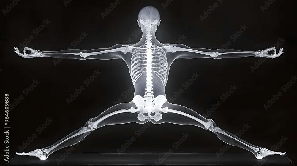 X-Ray of Yoga Pose: An X-ray depiction of a person holding a yoga pose ...