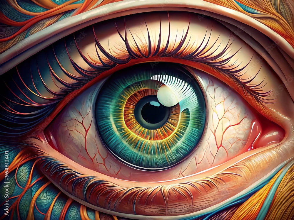 anatomy of the eye detailed illustrations detailed shading rich colors ...