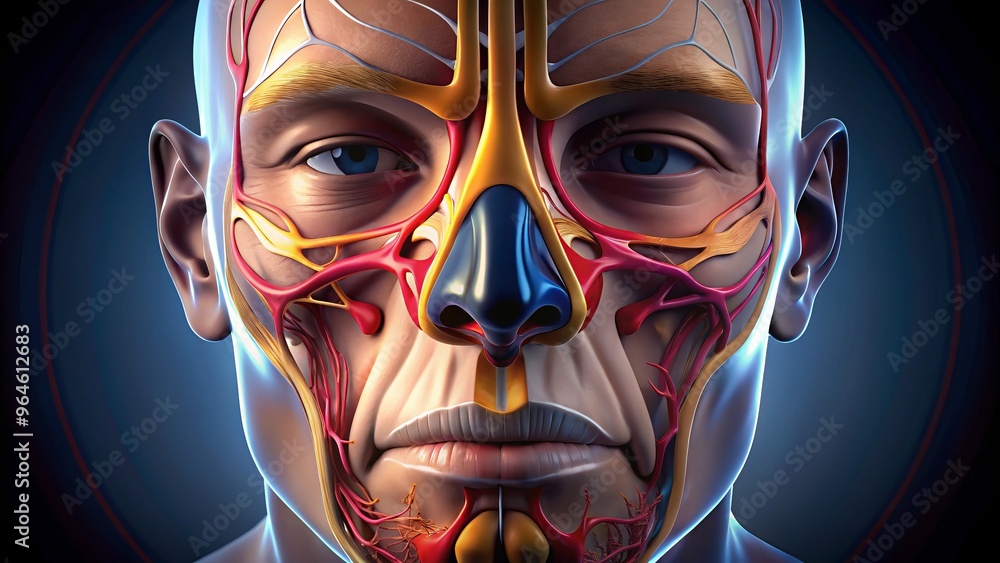 anatomy of the nose inner nasal passages illustration realistic dark ...