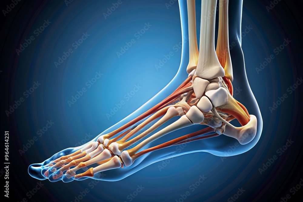 ankle joint bones detailed anatomy human skeleton Stock Illustration | Adobe Stock