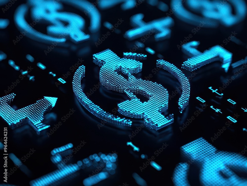 Dollar icon with arrows pointing in multiple directions, representing ...