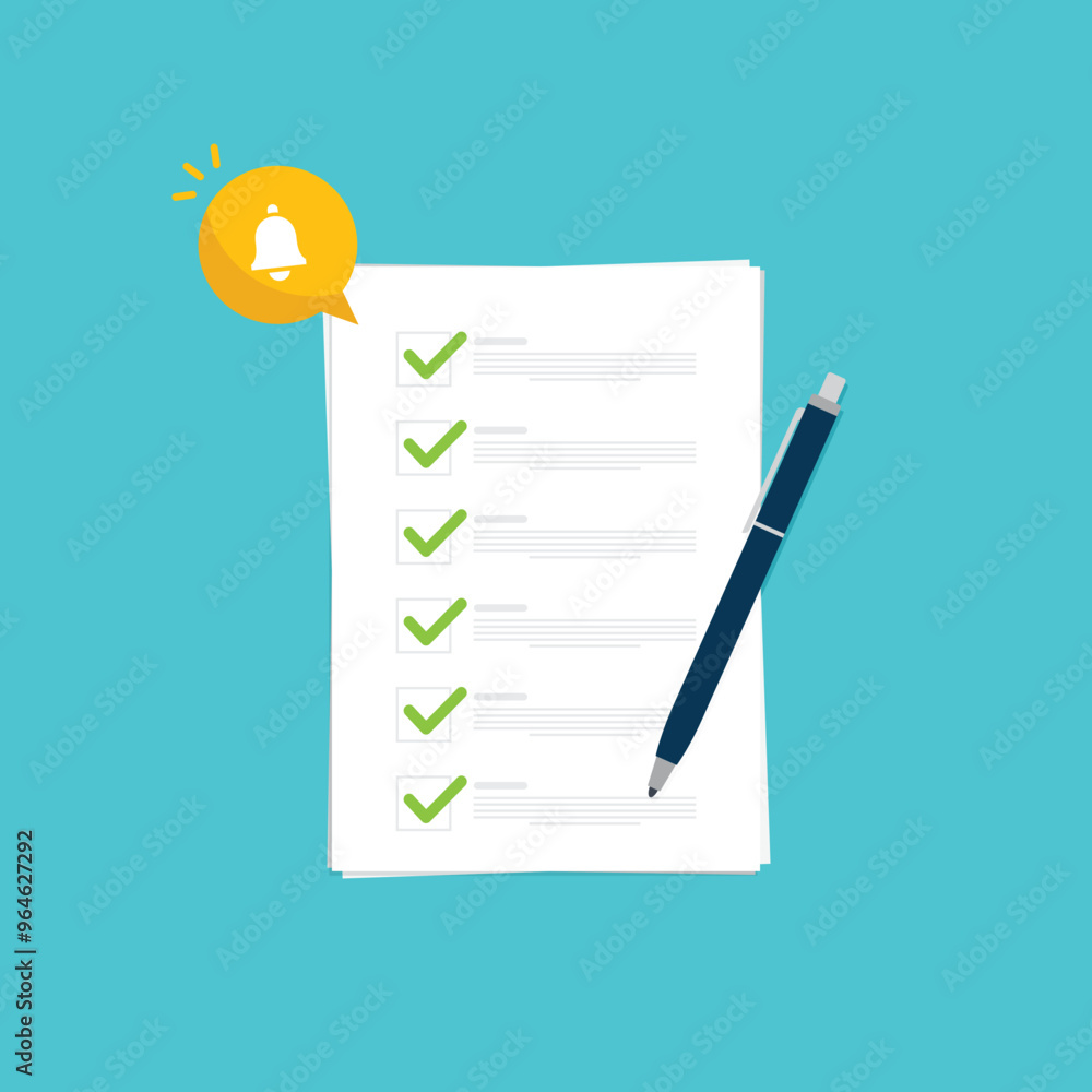 Check list document, paper check list and to do list with checkboxes ...