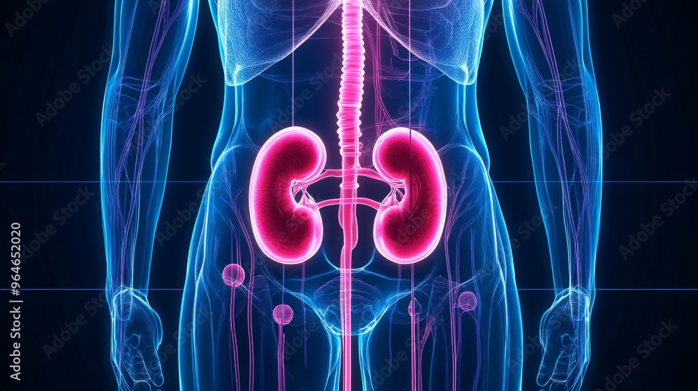 Human Anatomy 3D Model of Kidneys Urinary System and Blood Vessels ...