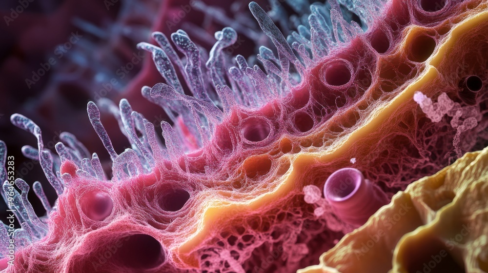 Microscopic View of Human Tissue Cell Structure Biology Anatomy Science ...