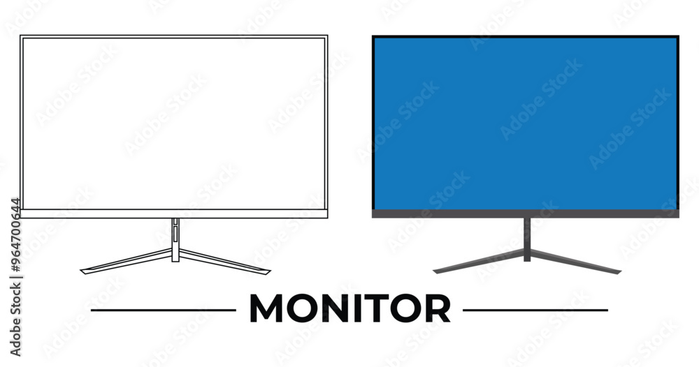 Editable monitor icons: curved, flat, ultrawide, gaming, productivity ...