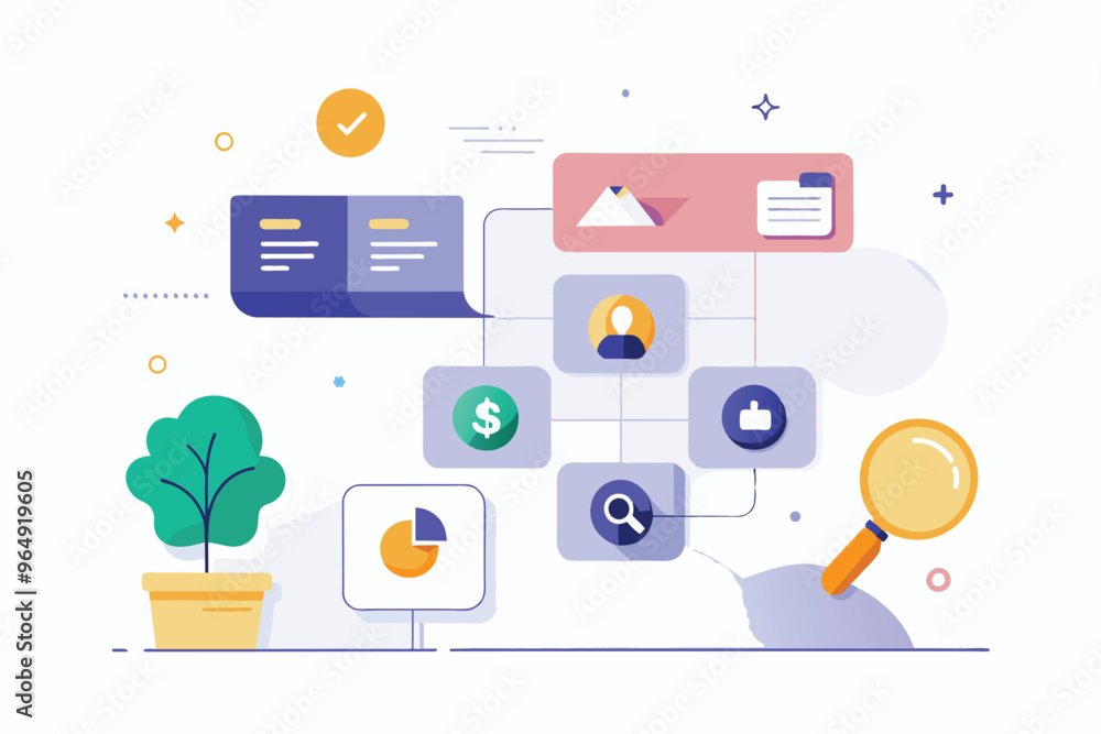 Individual using a funnel to organize data on a computer while managing ...