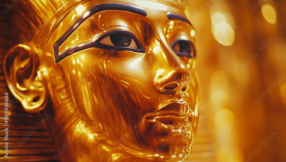 Bronze color bust of Egyptian King Tutankhamun made with plaster ...