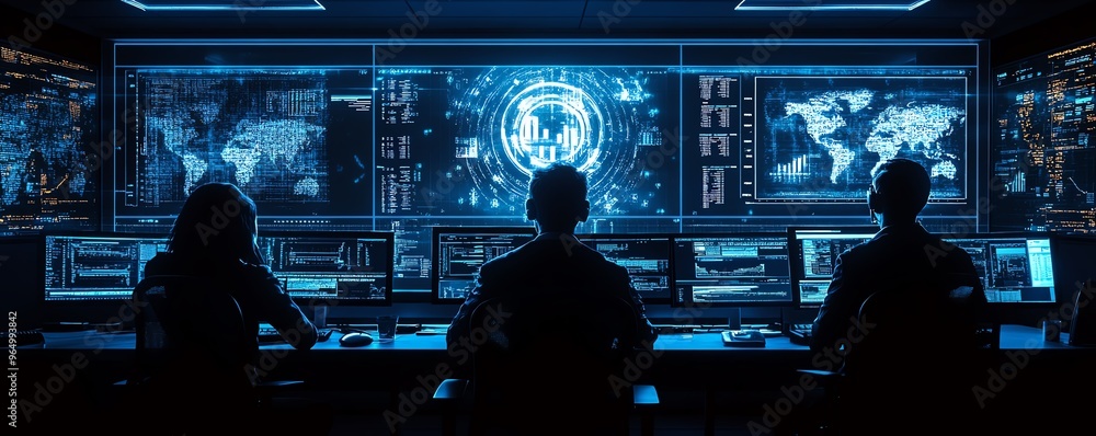 Cybersecurity team working on identifying zeroday exploits, with ...