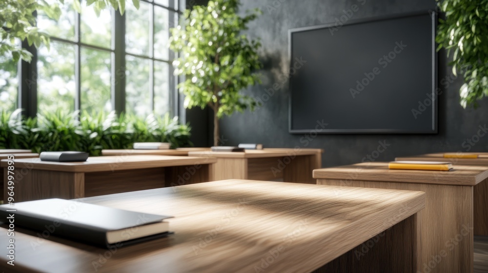 Modern Classroom Design for Interactive Learning, Desks Arranged for ...