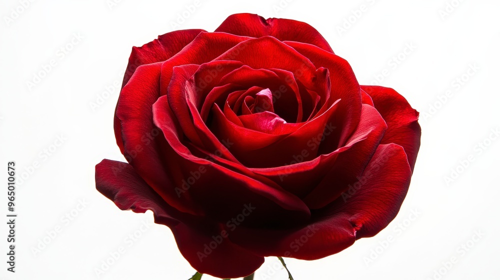 Exquisite Red Rose Blossom on White Background - High Resolution Floral ...