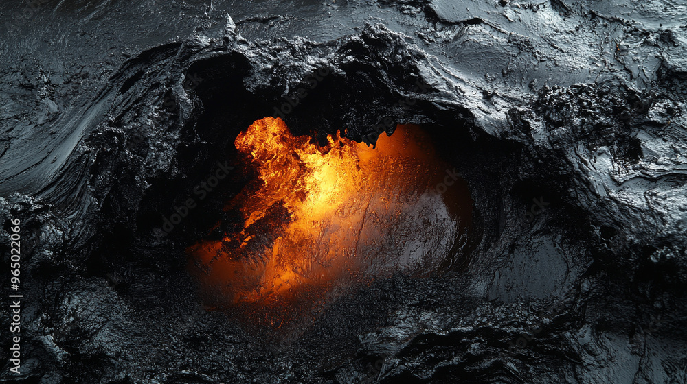 viscous crude oil with thick, glossy texture and reflective surface ...