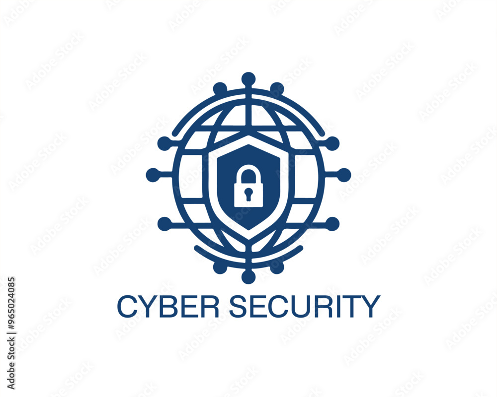 Cyber security logo icon symbol vector illustration. Modern cyber ...