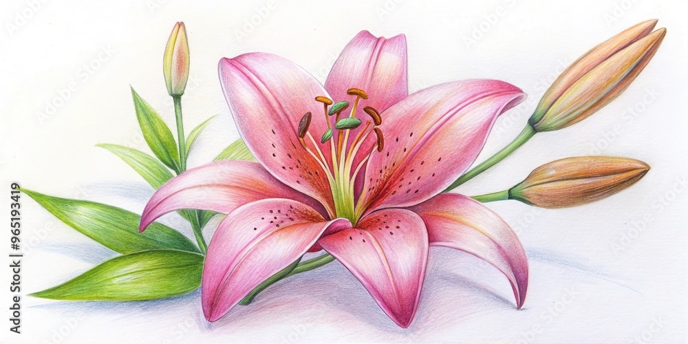 Step-By-Step Instructions For Drawing A Lily Flower With Pencil And ...
