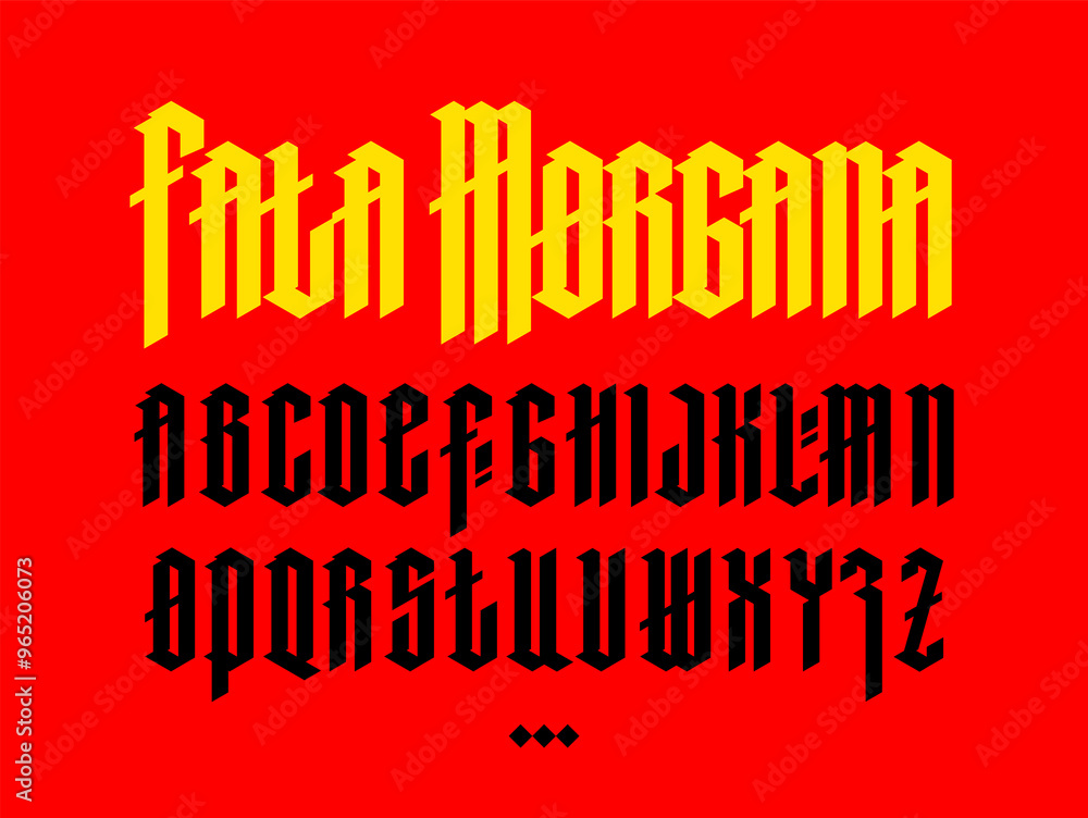 Gothic, English alphabet. Medieval Latin letters in medieval style ...