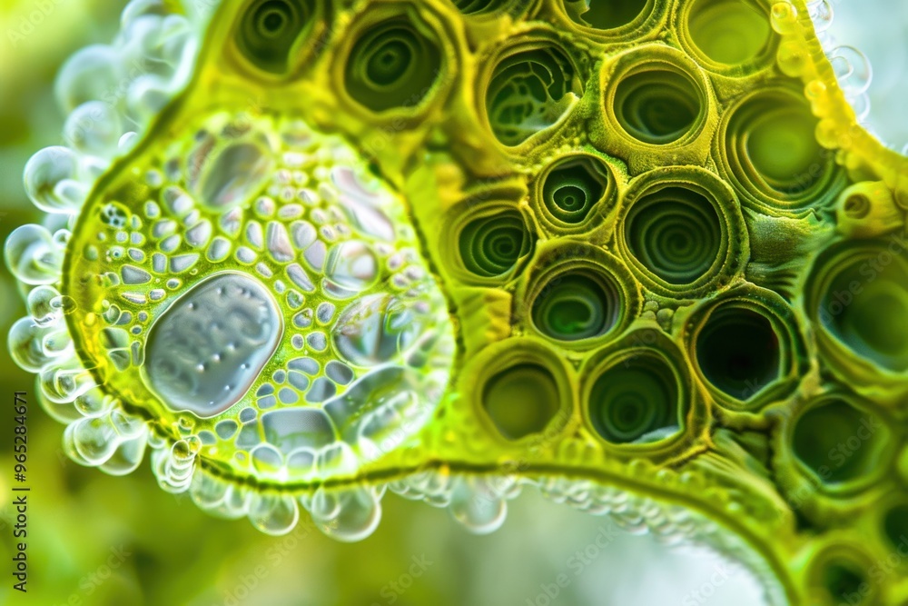 Vacuole: A close-up view of the large central vacuole in a plant cell ...
