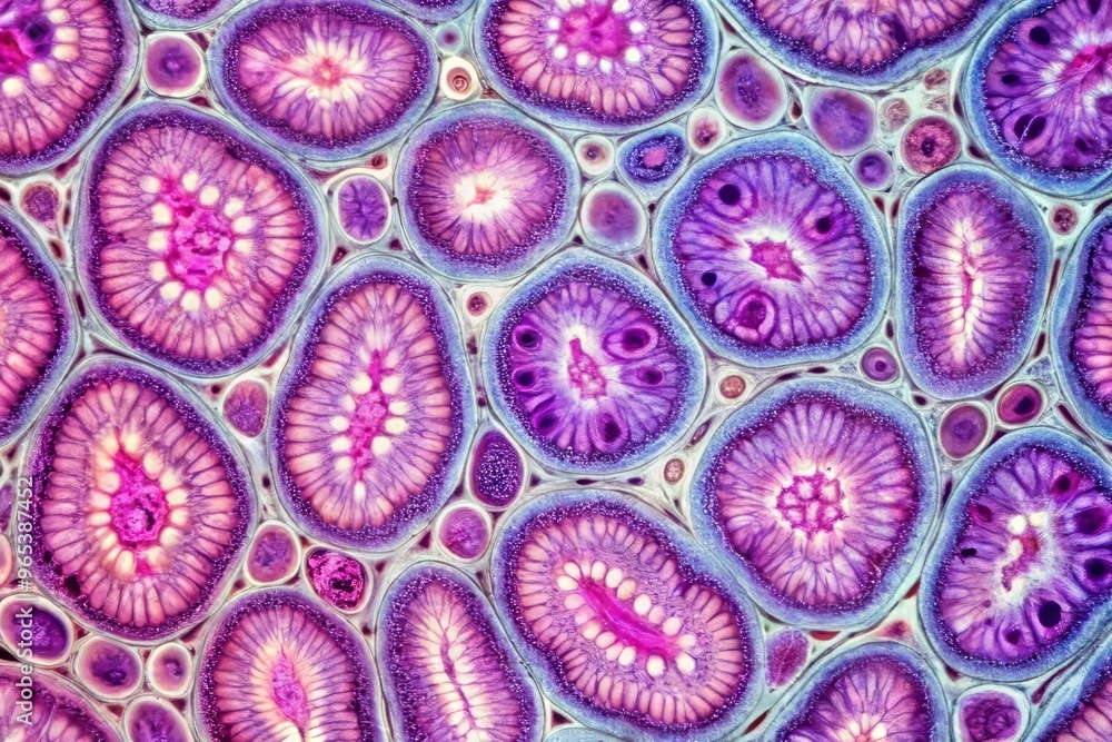 Columnar epithelial cells with goblet cells lining the inner surface of ...