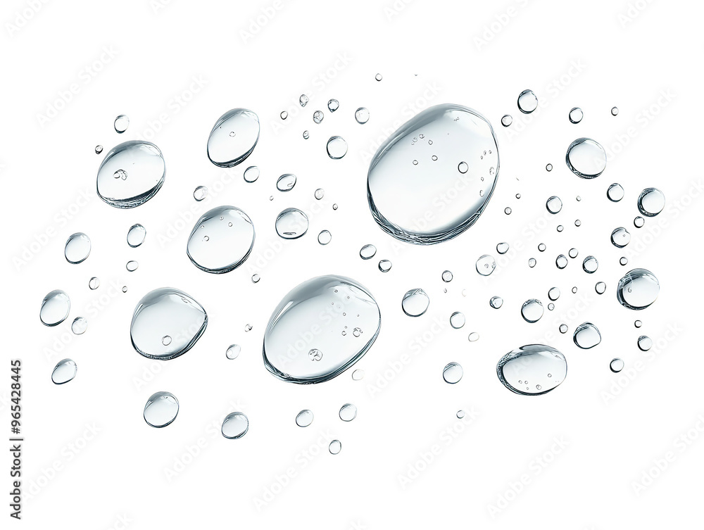 Abstract water drops bubbles transparent background digital art liquid ...