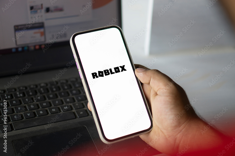 Dhaka, Bangladesh- 09 Sep 2024: Roblox logo is displayed on smartphone ...