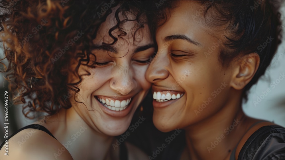 Two best friends with cheeks touching, showing a bond of friendship and ...