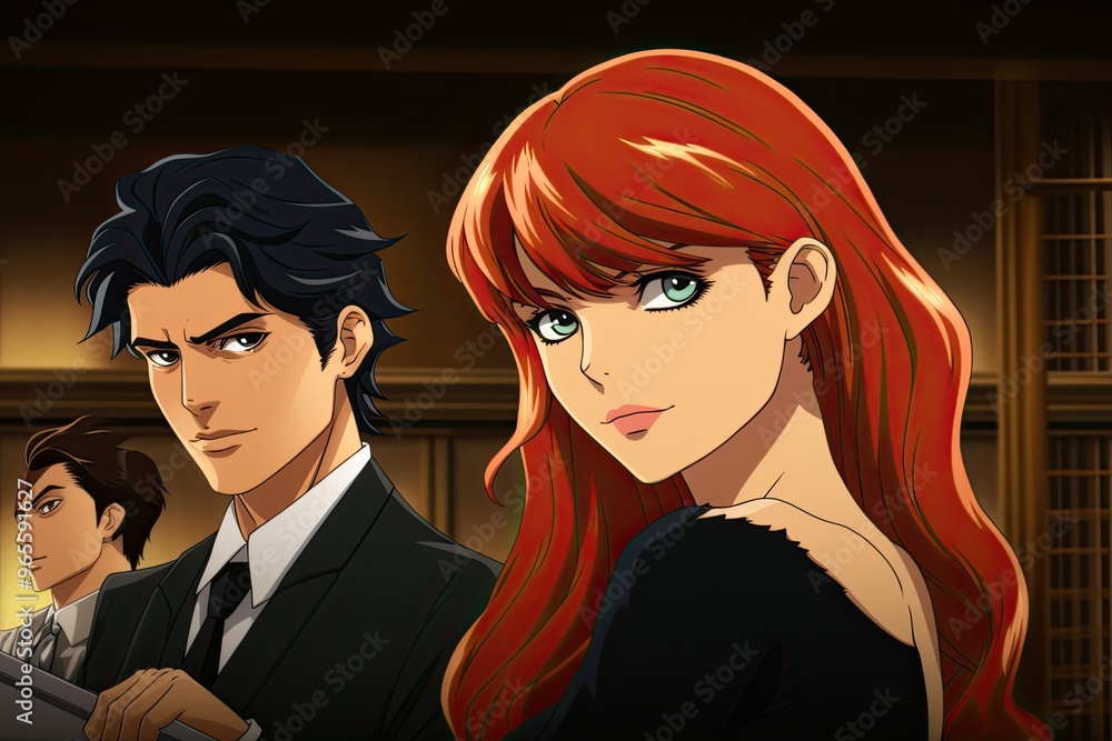 beautiful protagonists of an action cartoon, illustration Stock ...