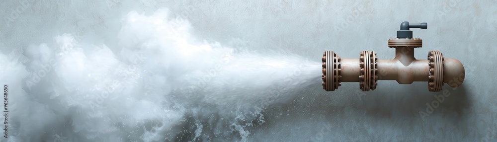 Water pump system in a flood control station, moving water away from ...