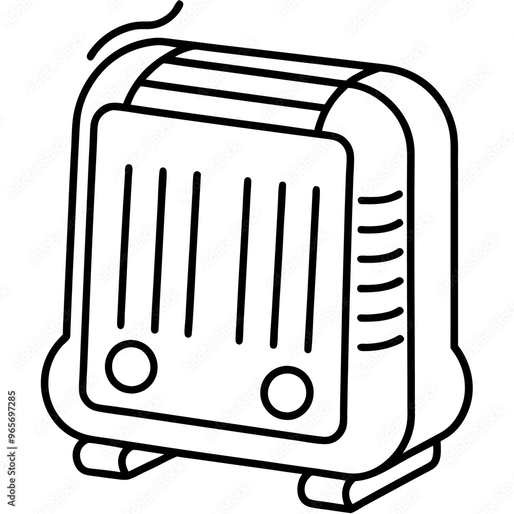 heater outline coloring book page line art illustration digital drawing ...