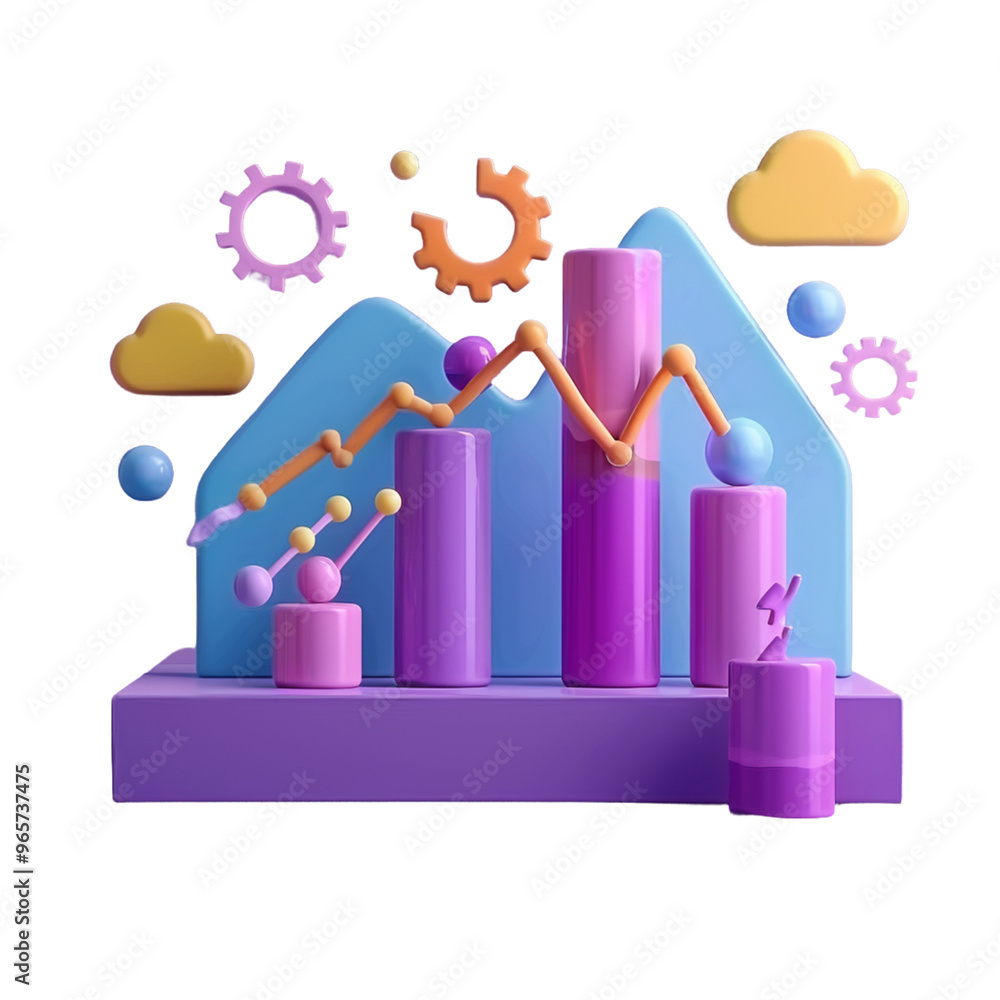 Minimal cartoon search bar chart icon proportion data analysis isolated ...