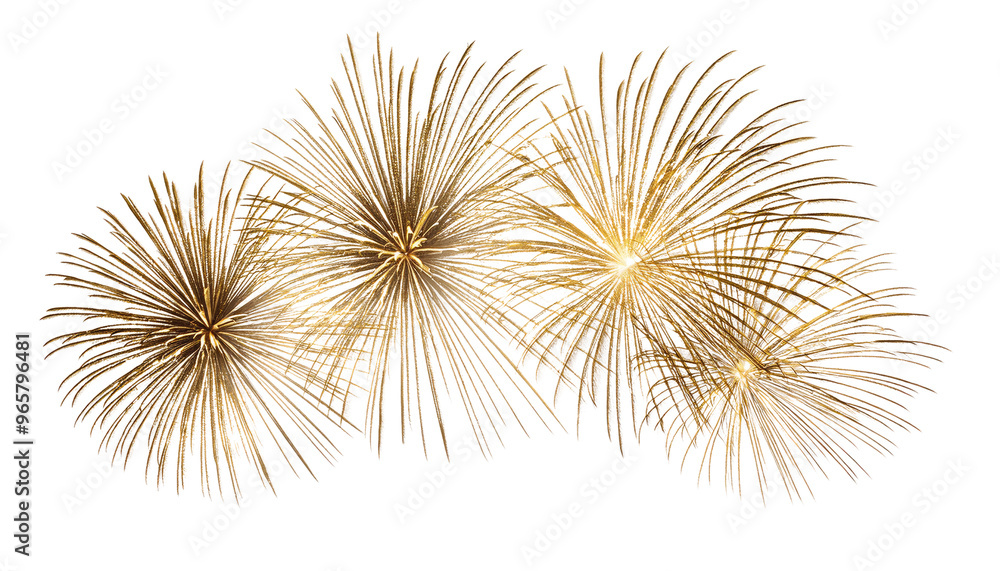 Gold metallic firework, shiny golden firework burst, metallic spark ...