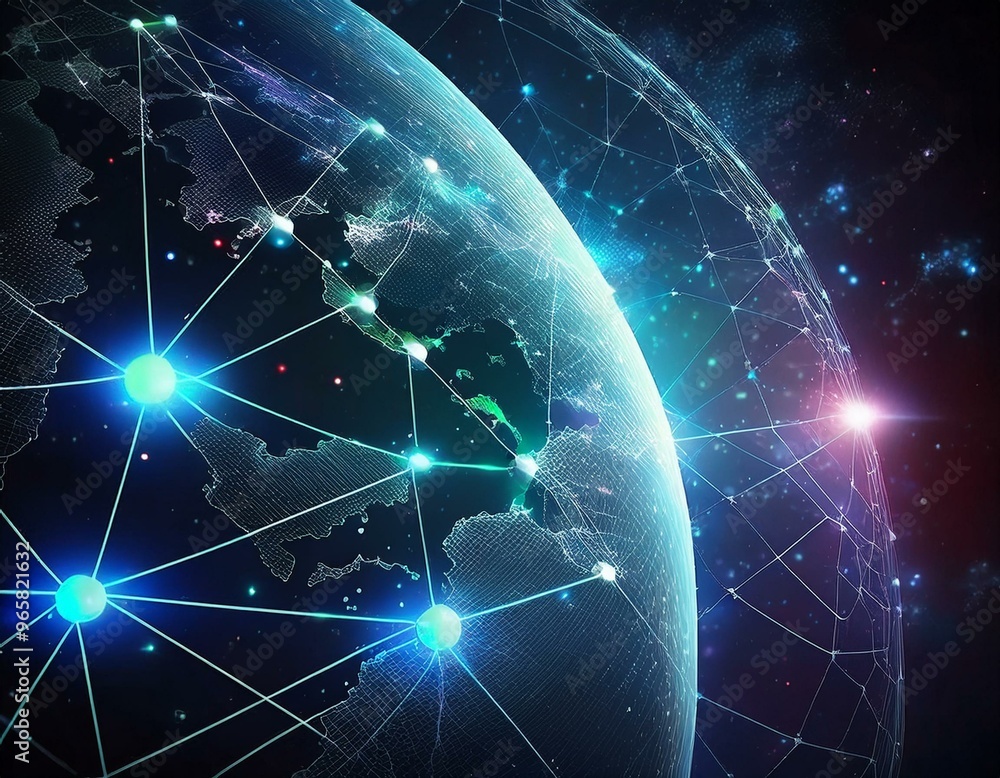 Connected lines in the shape of a sphere wrapping around the Earth in ...