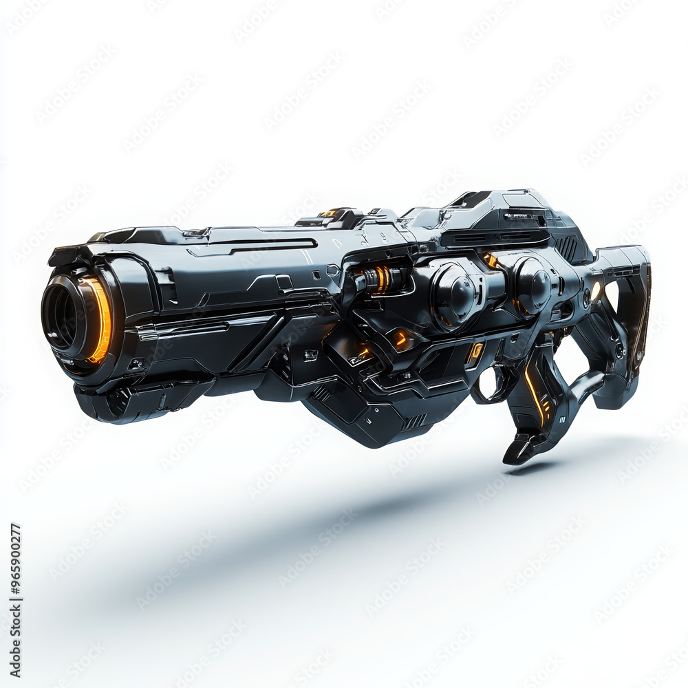 futuristic weapon sci-fi gun black gun concept art 3d model digital ...