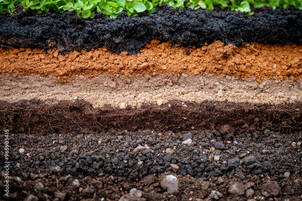 Soil layers with different fertilizer types showcase rich variety of ...