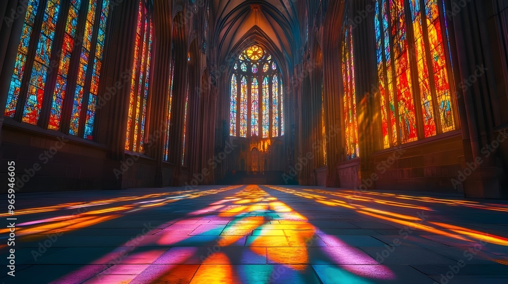 A magnificent photo of a historic cathedral's interior, featuring high ...