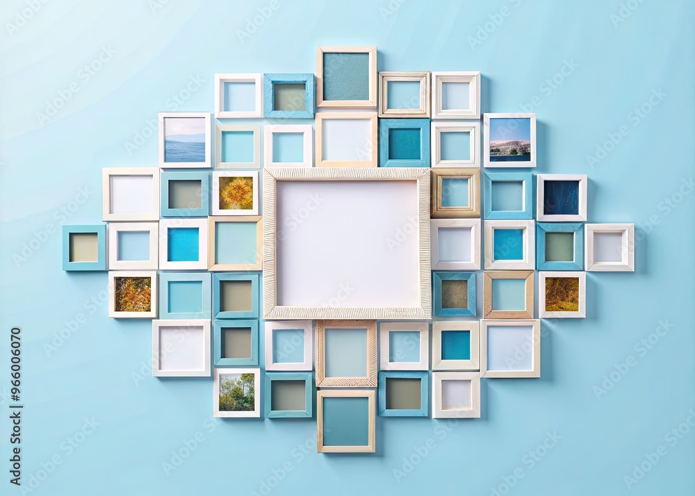 A Blank Frame With A Collage Layout Of Square And Rectangular Image ...
