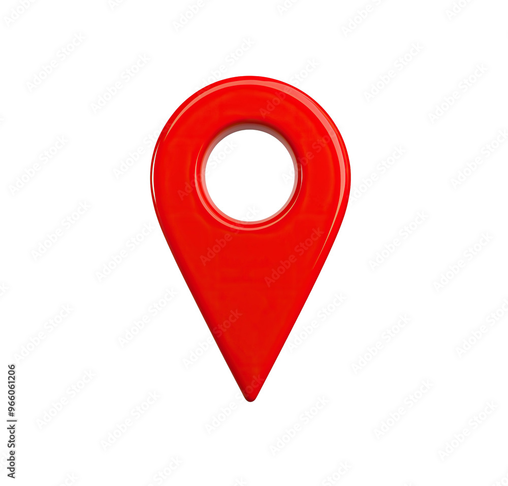 Red pin point. map address location pointer symbol isolated over ...