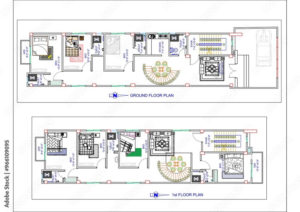 Architectural Floor plan Typical Autocad Floor Plan, 2D Drawing, House ...