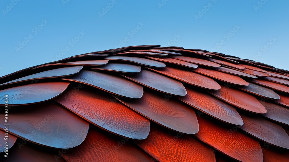 Describe how the complex, yet balanced geometry of the snake scales can ...