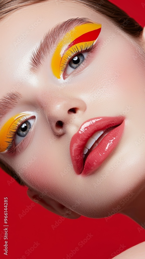 Explain how the color palette of the makeup products in the image can ...