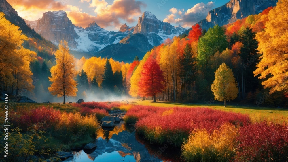 Eye-soothing wallpaper showing the beautiful face of autumn colors of ...