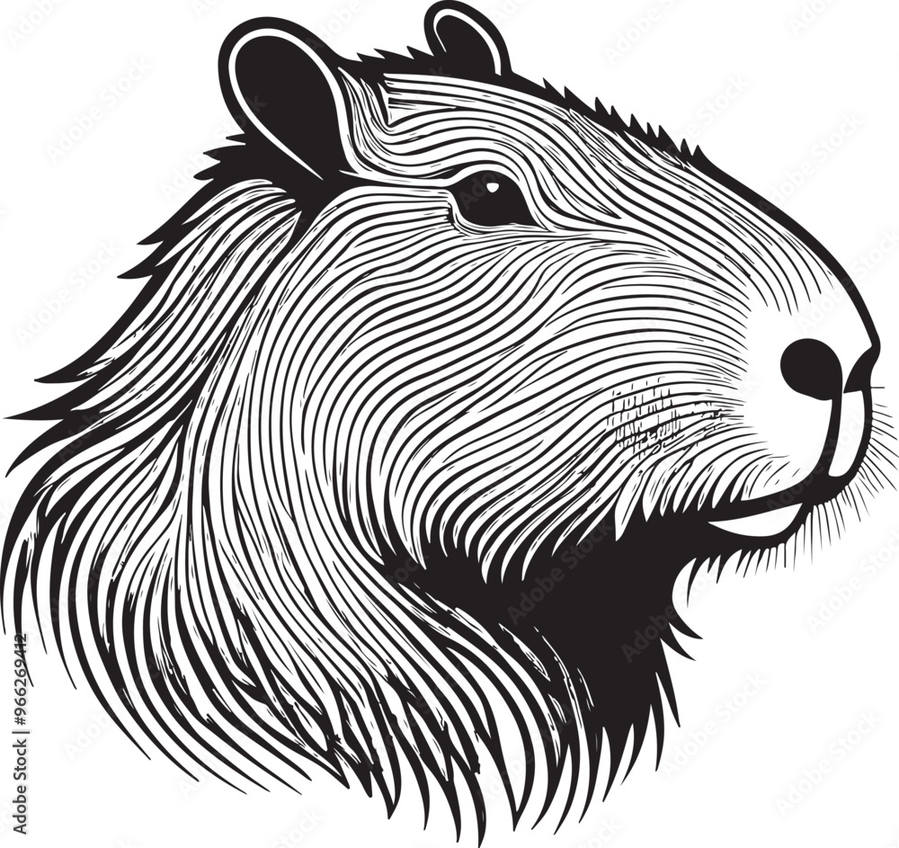 Capybara vector on transparent background for digital content, t-shirts ...